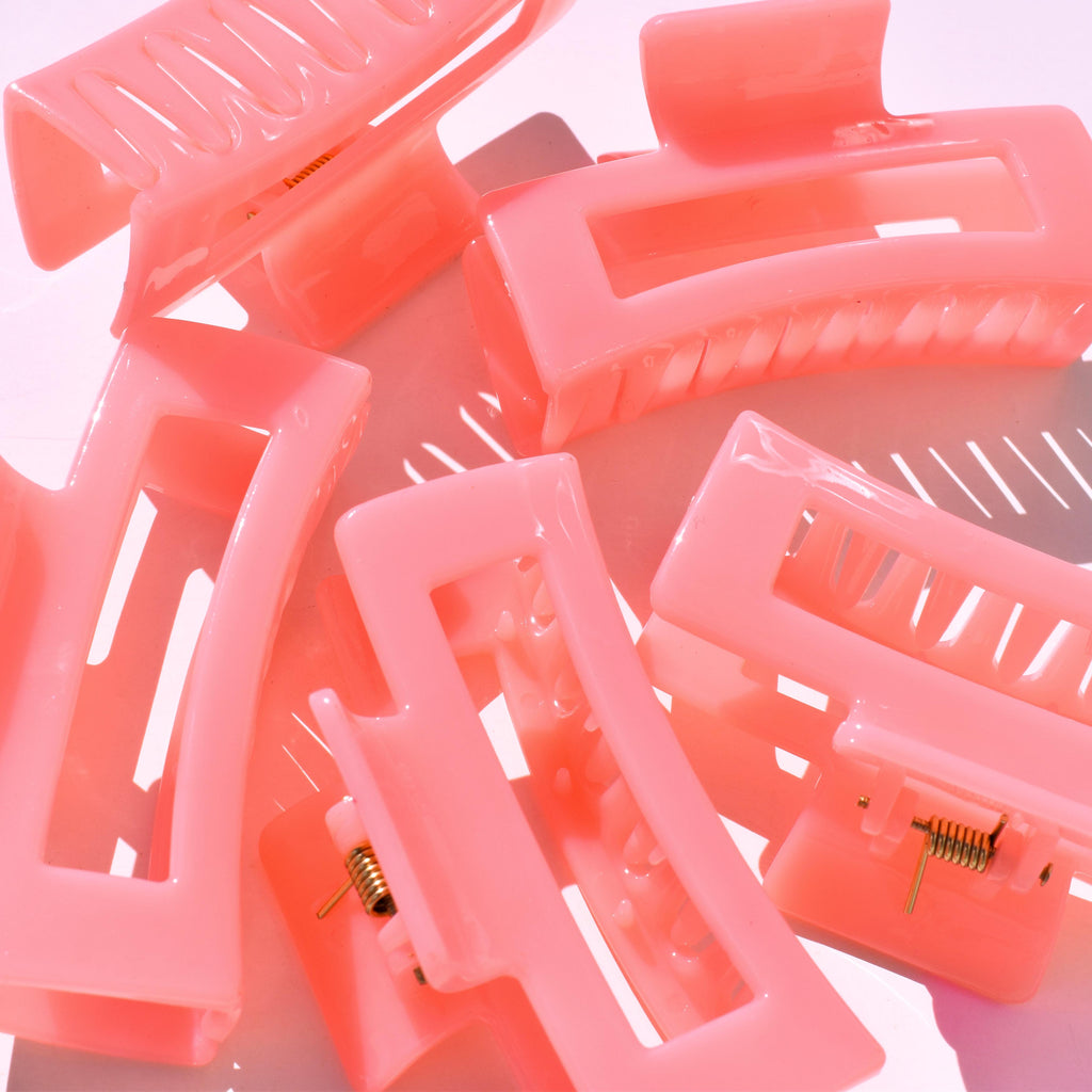Medium Rectangle Claw Clip Pink Jelly – My Hairdresser Australia